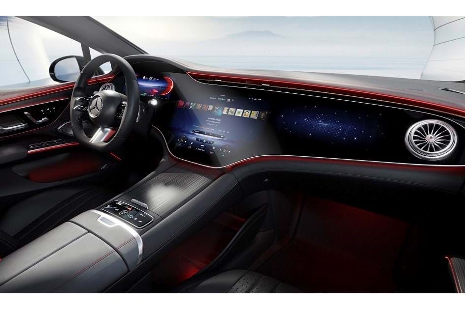 Mercedes EQS mostra interior com Hyperscreen de 1,41 metros de ...
